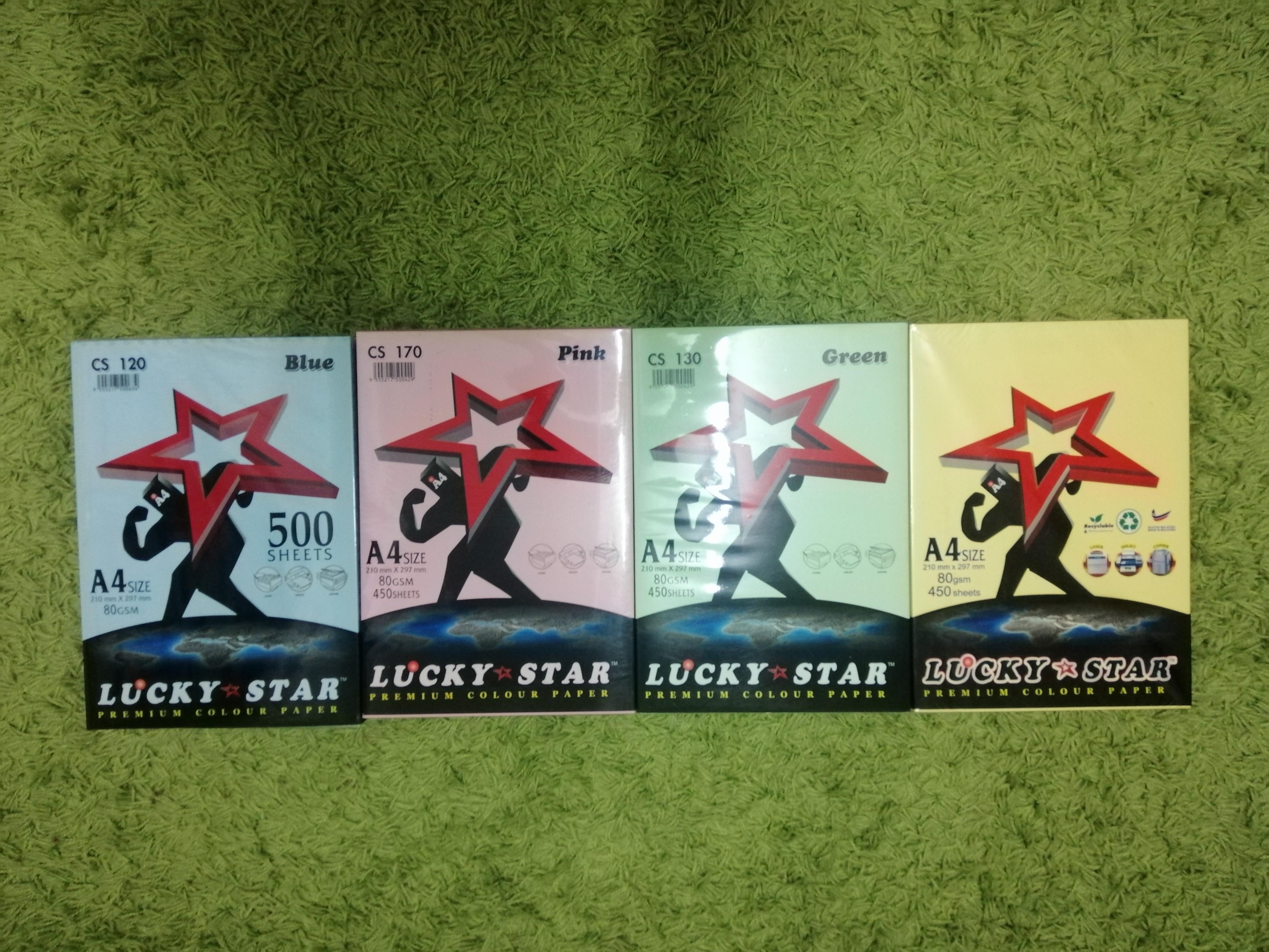 Lucky Star Premium Colour A4 Paper, Hobbies & Toys, Stationery & Craft ...