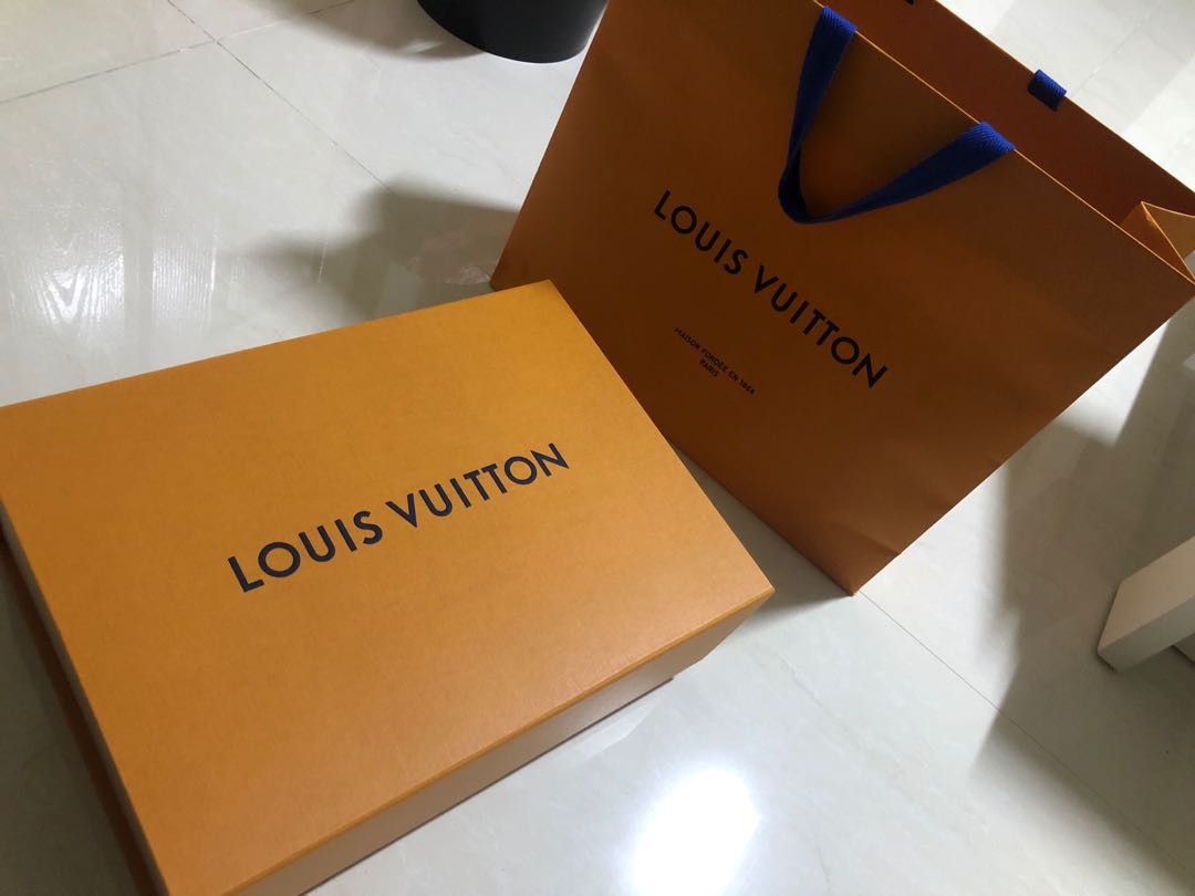 LV paper bag and box set, Luxury, Bags & Wallets on Carousell