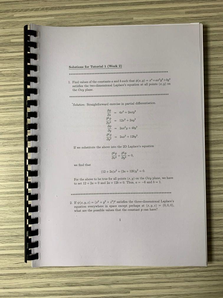 NTU MA3004 Mathematical Methods Of Engineering Tutorial Solutions ...