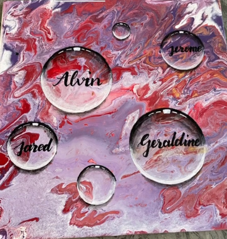 Personalised acrylic painting - Multiple names/wordings (customised ...