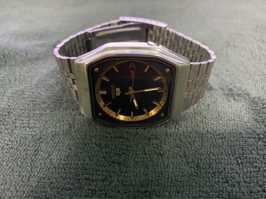 RARE vintage seiko 5 automatic square black/gold, Vintage ...