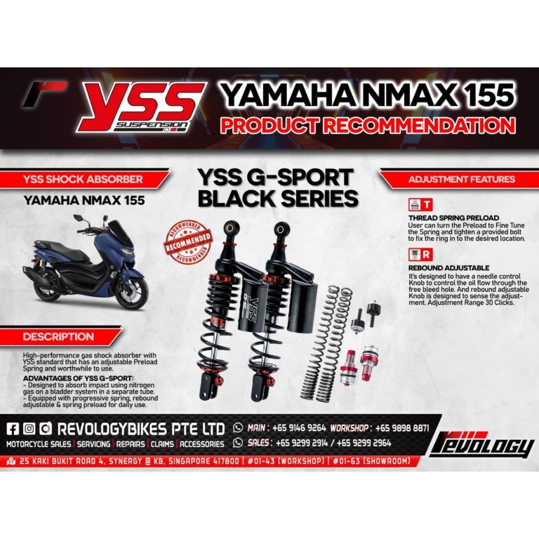 YAMAHA NMAX 155 YSS SHOCK ABSORBER YSS SUSPENSION RECOMMENDED BRAND NEW ...
