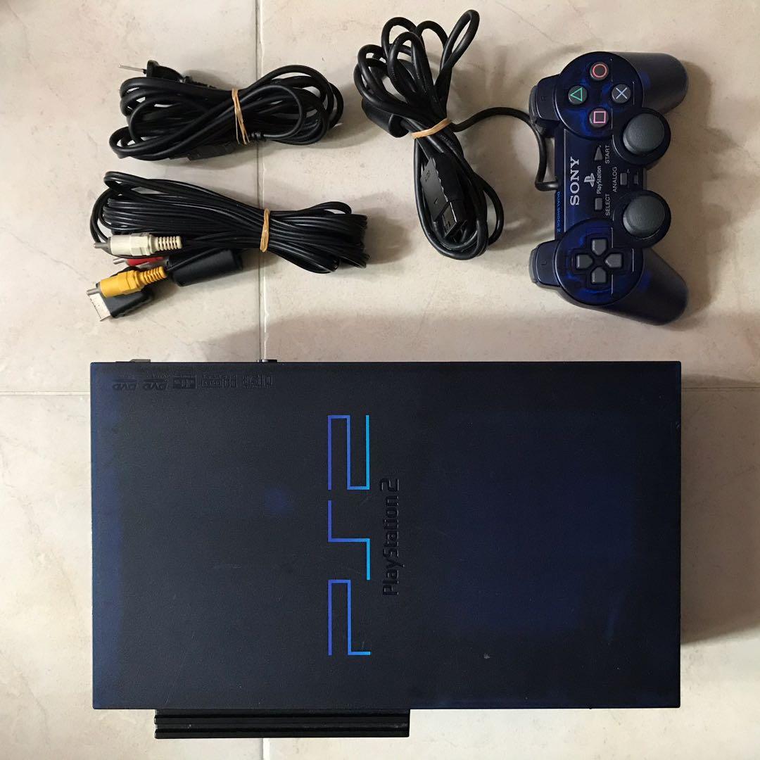 日版 PS2 SCPH-50000MB / NH MIDNIGHT BLUE CONSOLE 透明藍主機 PLAYSTATION 2 BB ...