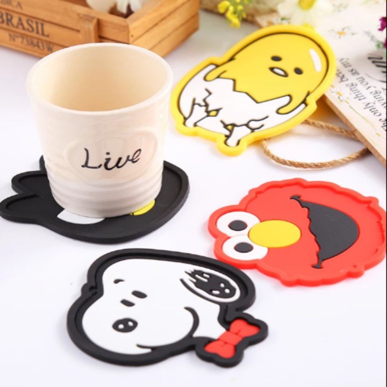 Cartoon Characters Cup Coasters, Furniture & Home Living, Kitchenware ...
