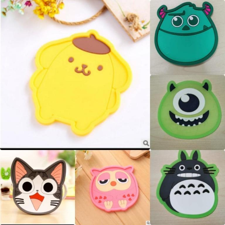 Cartoon Characters Cup Coasters, Furniture & Home Living, Kitchenware ...