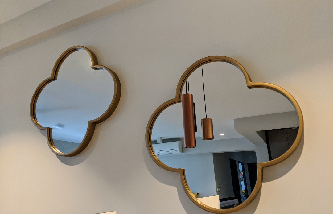 Clover shaped mirrors (Pair), Furniture & Home Living, Home Decor ...