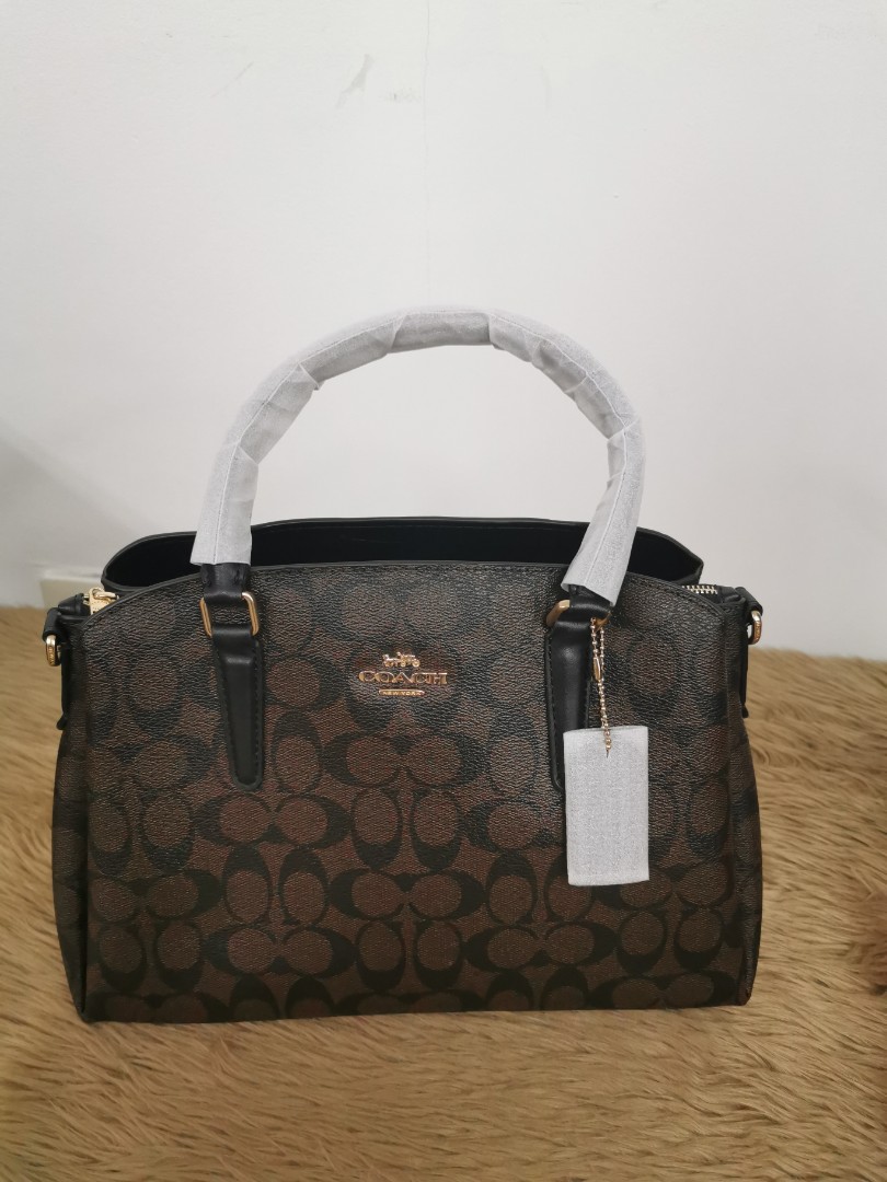 COACH Sage Carryall Brown/Black F29683 Signature Canvas Tote Bag ...