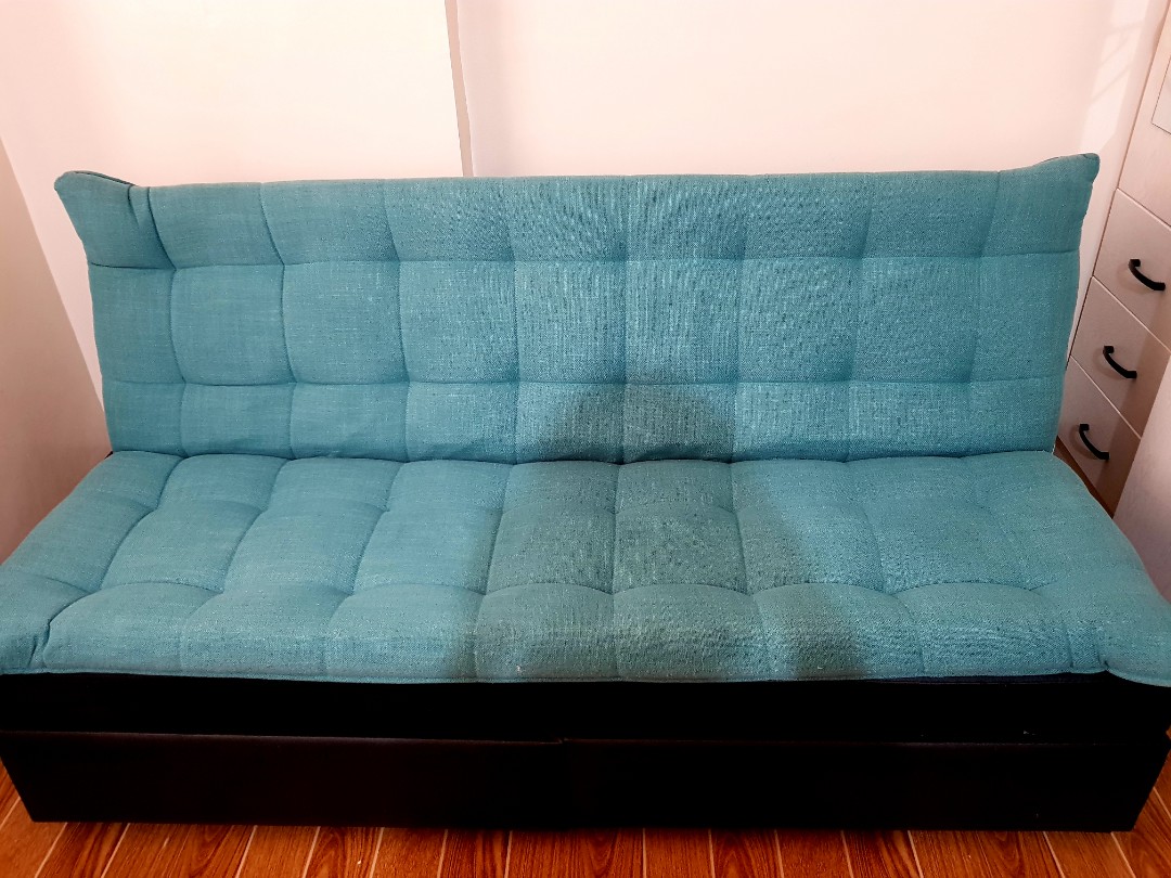 Customized Sofa Bed with Drawers, Furniture & Home Living, Furniture ...