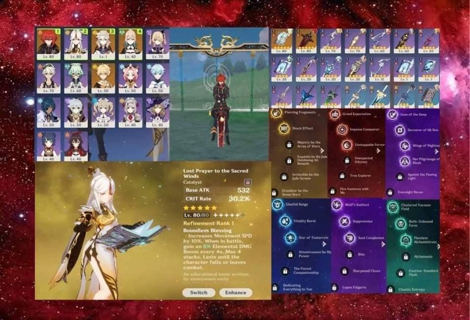 Genshin impact Diluc wgs +Albedo + Jean + Ningguang Lost prayer, Video ...