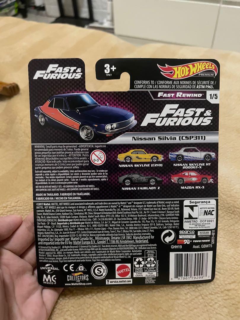 Hot Wheels Fast and Furious Premium Fast Rewind (Nissan Silvia, Nissan ...