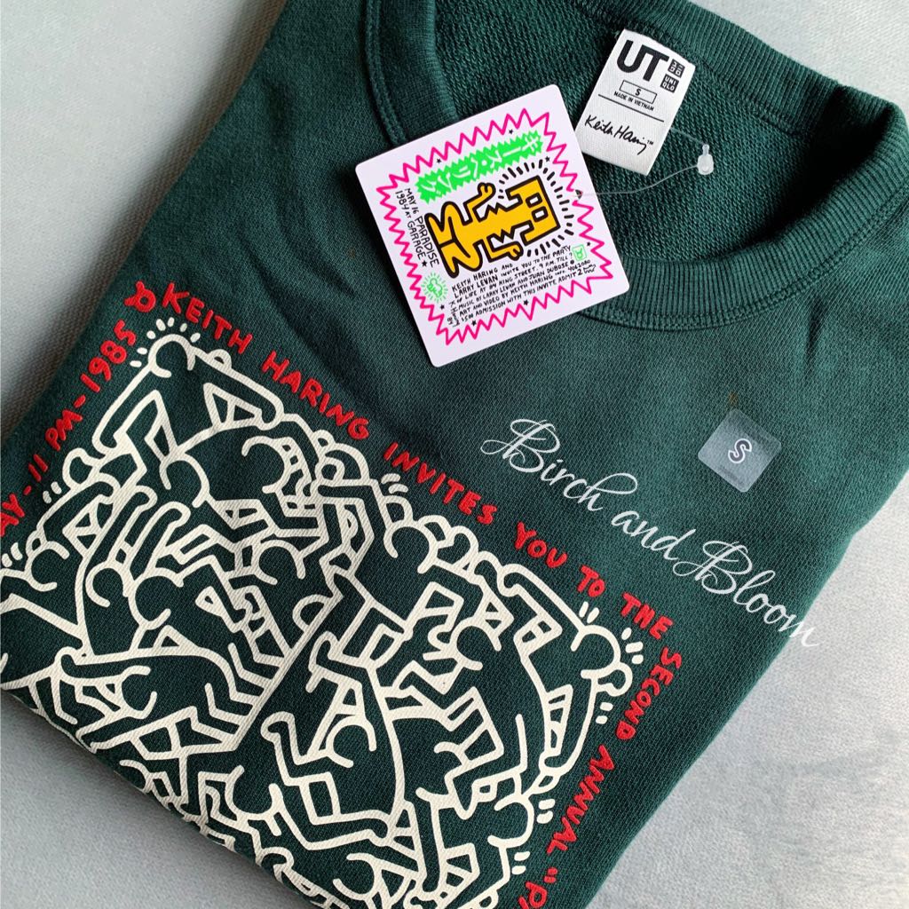 Keith Haring x Uniqlo Sweatshirt, Fesyen Pria, Pakaian , Atasan di ...