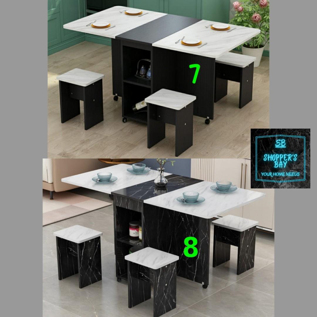 ESTA Foldable Dining table Marble Design, Furniture & Home Living ...
