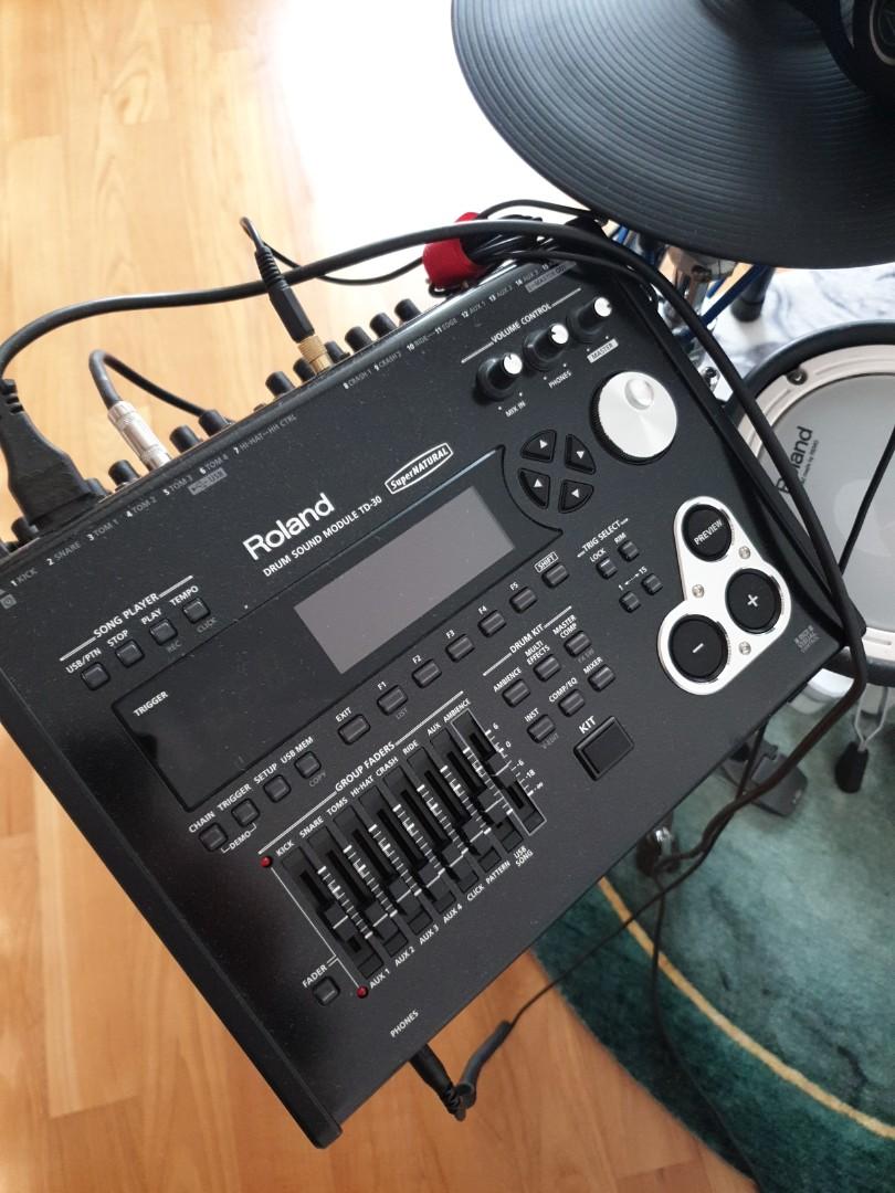 Roland td-30 drum module with td-20 drum set (nego), Music & Media ...