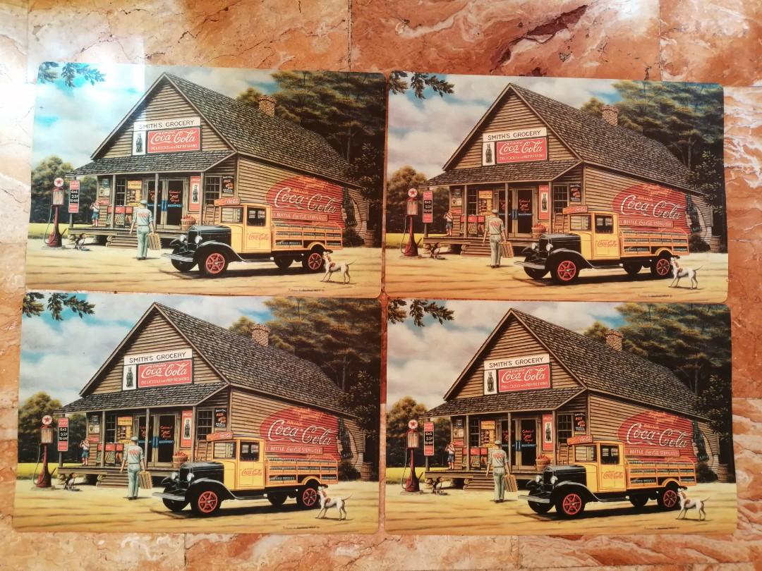 Set of 4 Coca Cola Place Mats, Hobbies & Toys, Memorabilia ...