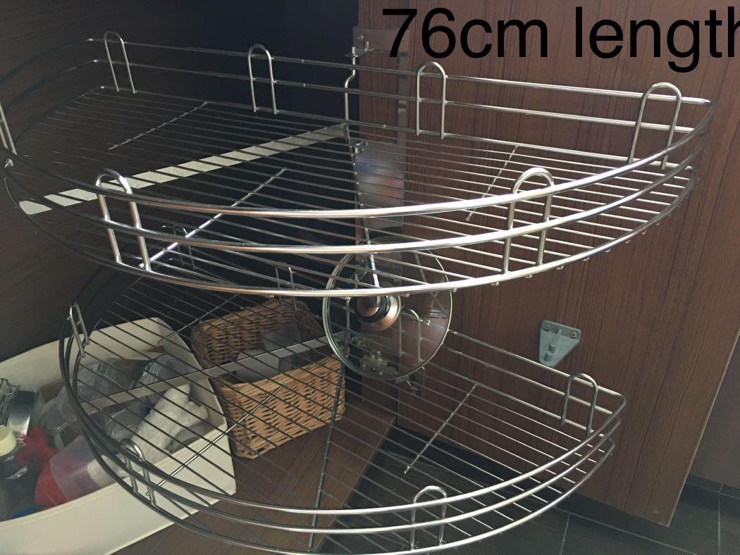 Stainless steel corner cabinet rotating shelves, Furniture & Home ...