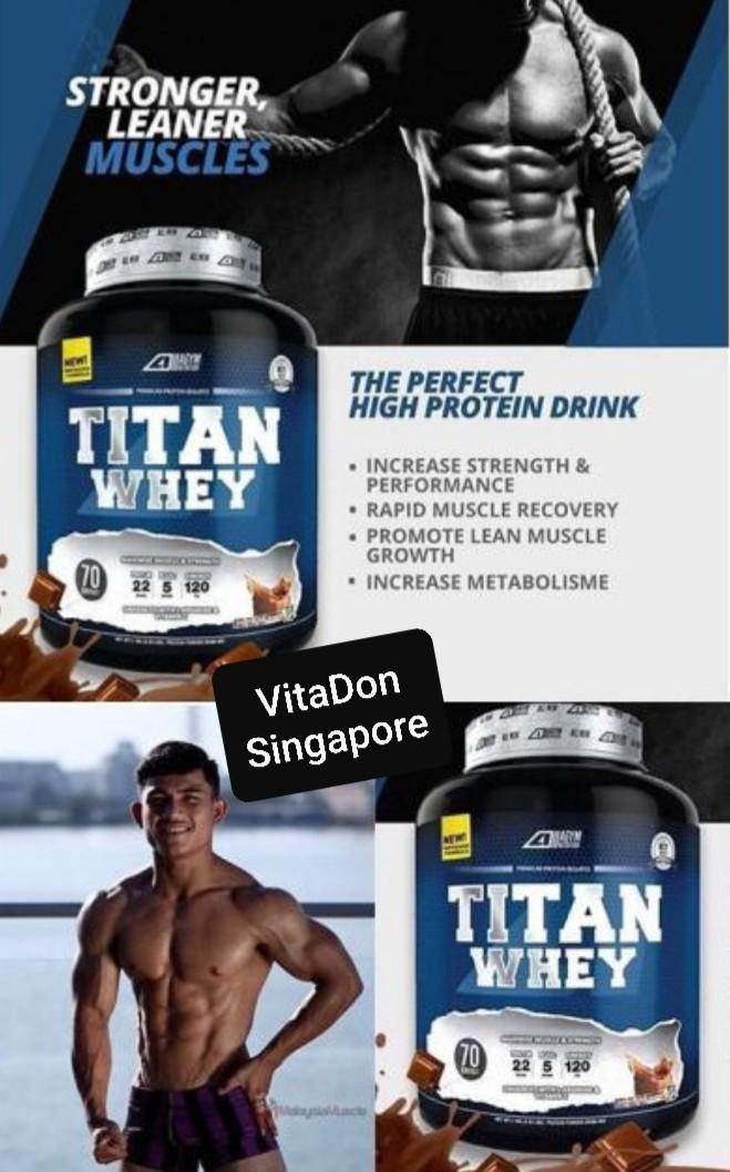 TITAN WHEY HALAL Protein (Strawberry Flavour & Rich Chocolate Flavour 2 ...