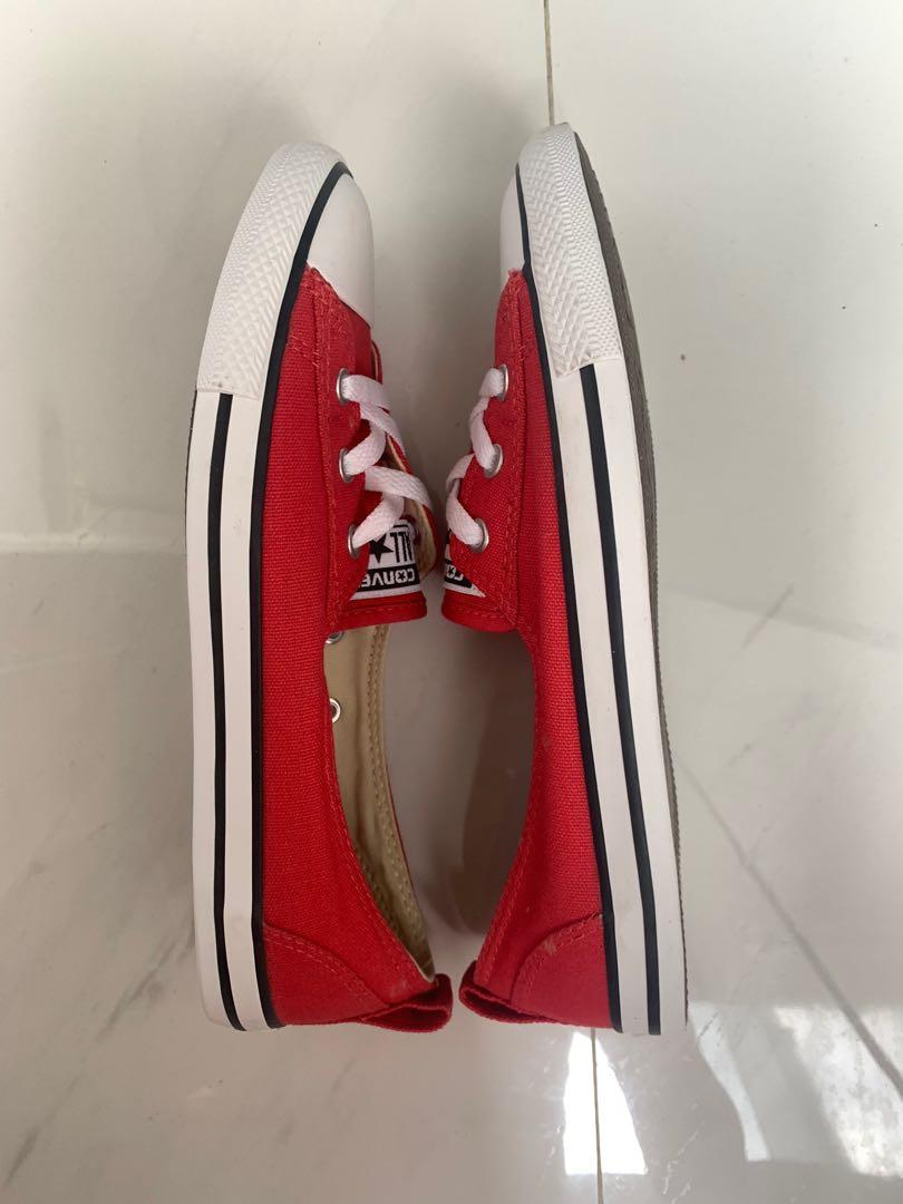 Authentic almost new Red Converse Shoes, Women's Fashion, Footwear ...