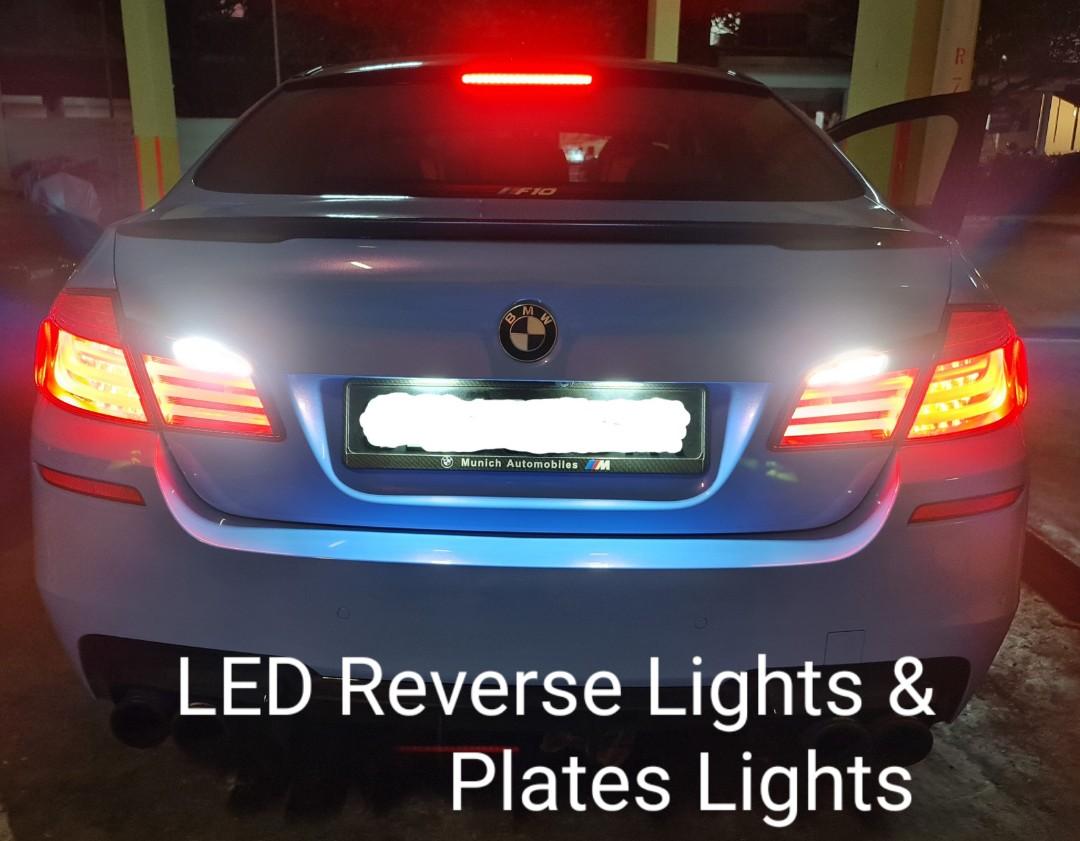 BMW licence plate, boot, door down, footwell, glove box and reverse ...