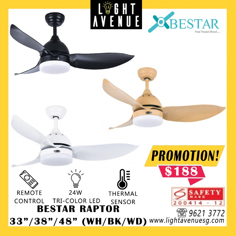 Bestar Raptor DC Ceiling Fan, Furniture & Home Living, Lighting & Fans ...