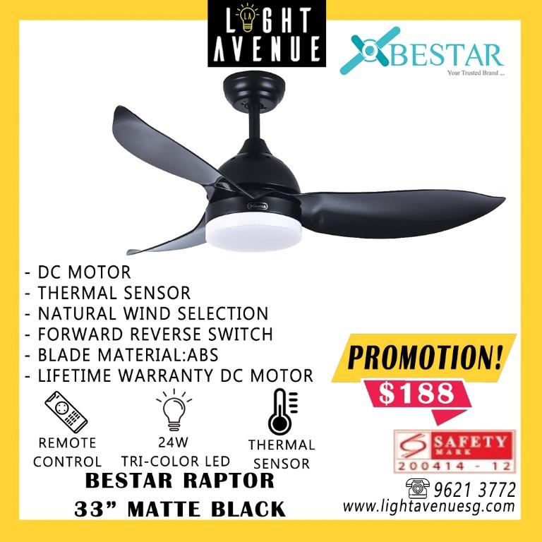 Bestar Raptor DC Ceiling Fan, Furniture & Home Living, Lighting & Fans ...