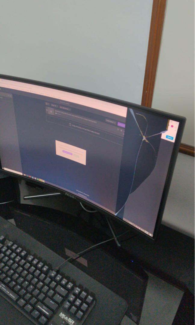 CRACKED LED - Prism 27inch Curved Monitor, Electronics, Computers ...