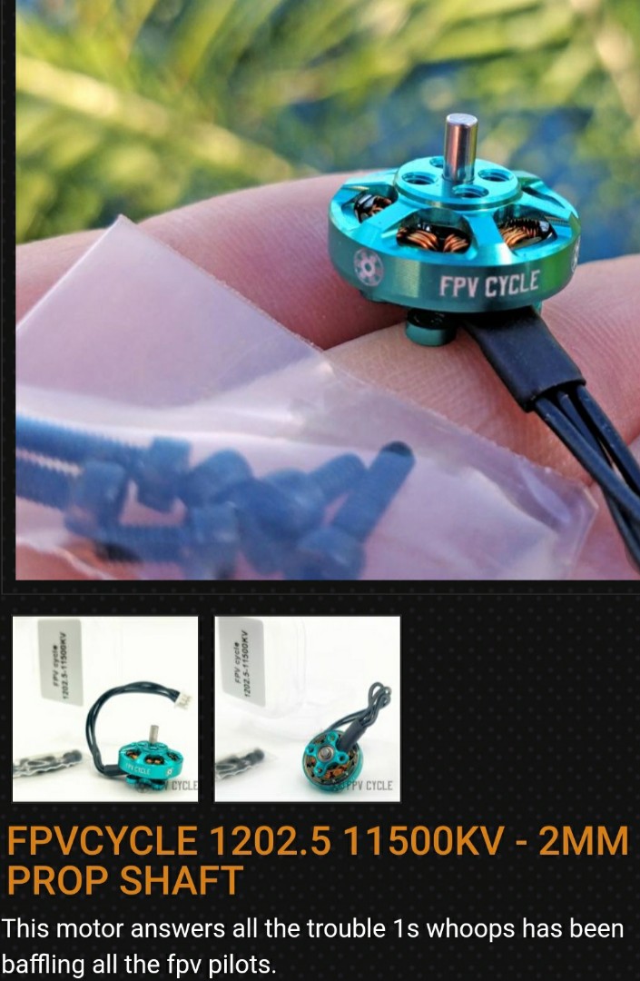 Fpv Cycle 1202.5 11500kv 1S motors (2mm prop shaft), Toys & Games ...