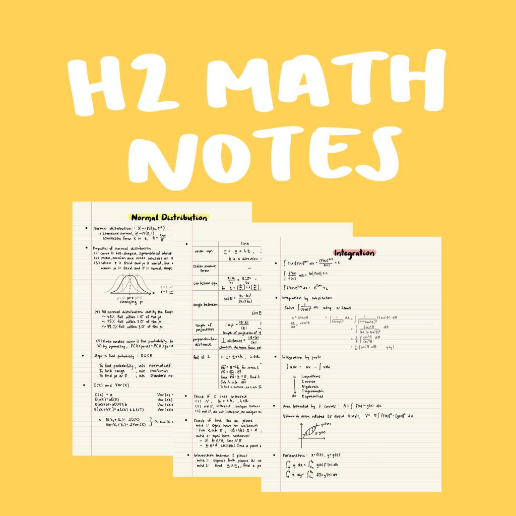 JC H2 Math Notes, Books & Stationery, Textbooks, Tertiary on Carousell
