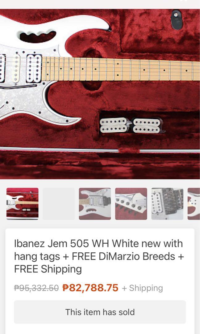 Ibanez Jem 505wh Made in Japan by team j craft, Hobbies & Toys, Music ...