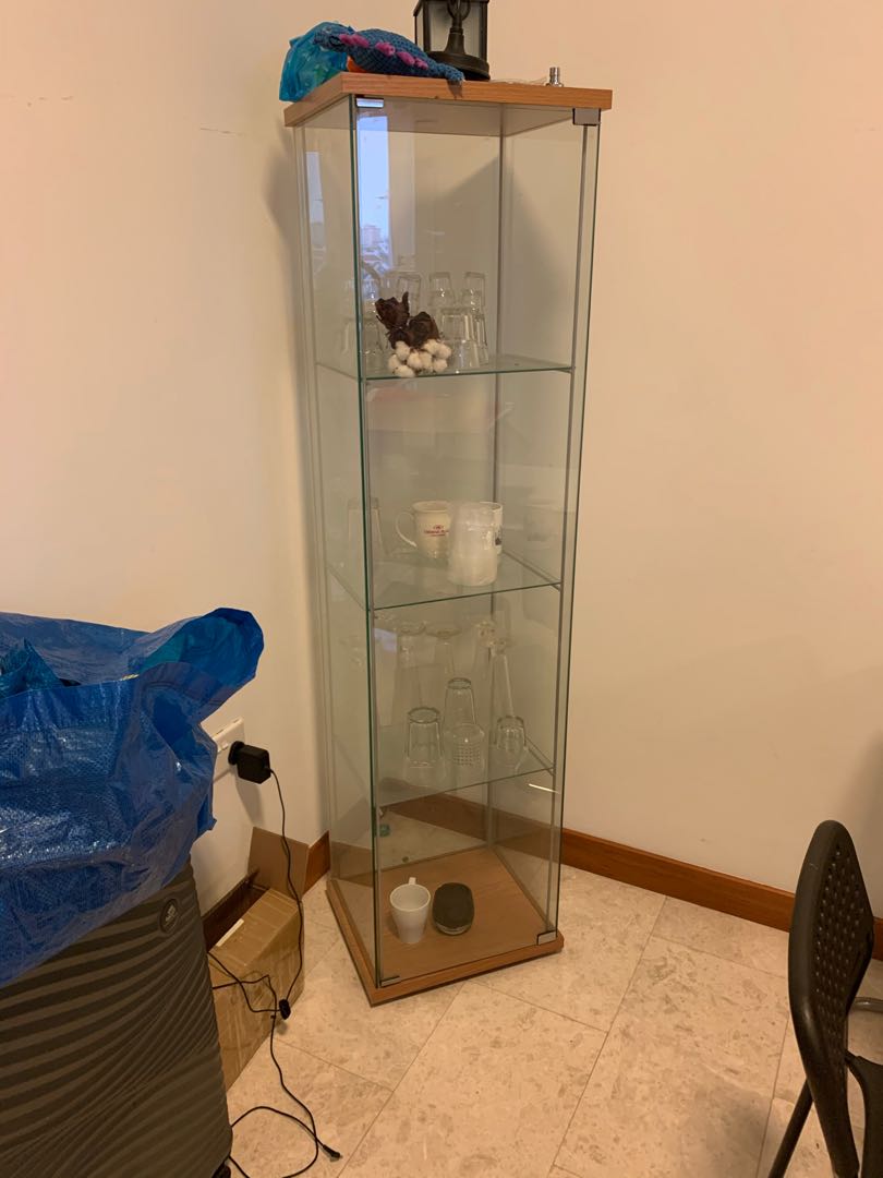 IKEA Glass Display Cabinet, Furniture & Home Living, Furniture, Shelves ...