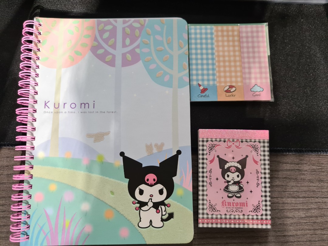 Kuromi (sanrio original) notepad set, Hobbies & Toys, Stationery ...