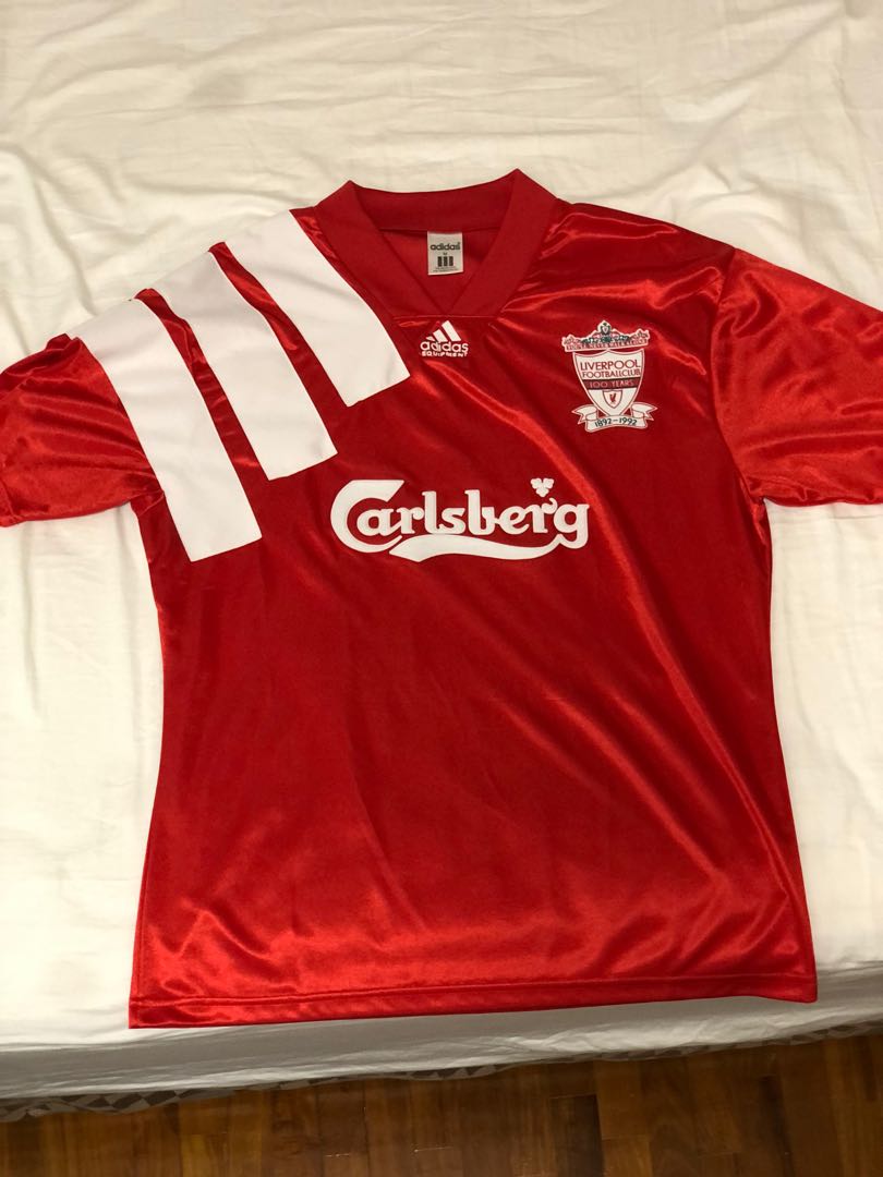 Liverpool 100th Anniversary Retro Jersey, Men's Fashion, Activewear on ...