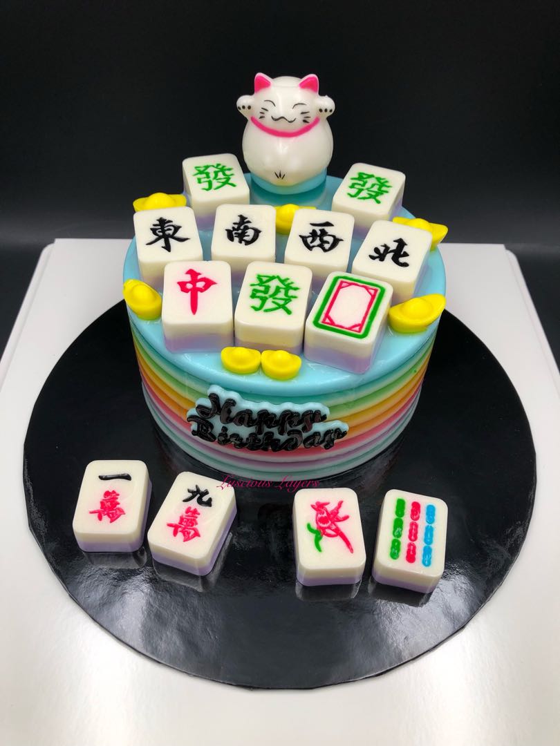 Mahjong Jelly cake, Food & Drinks, Homemade Bakes on Carousell