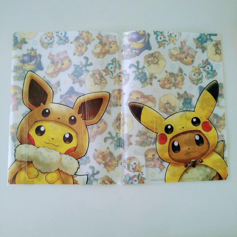 Pokemon Center Singapore Pikachu & Eevee Double Pocket A4 Clear File ...