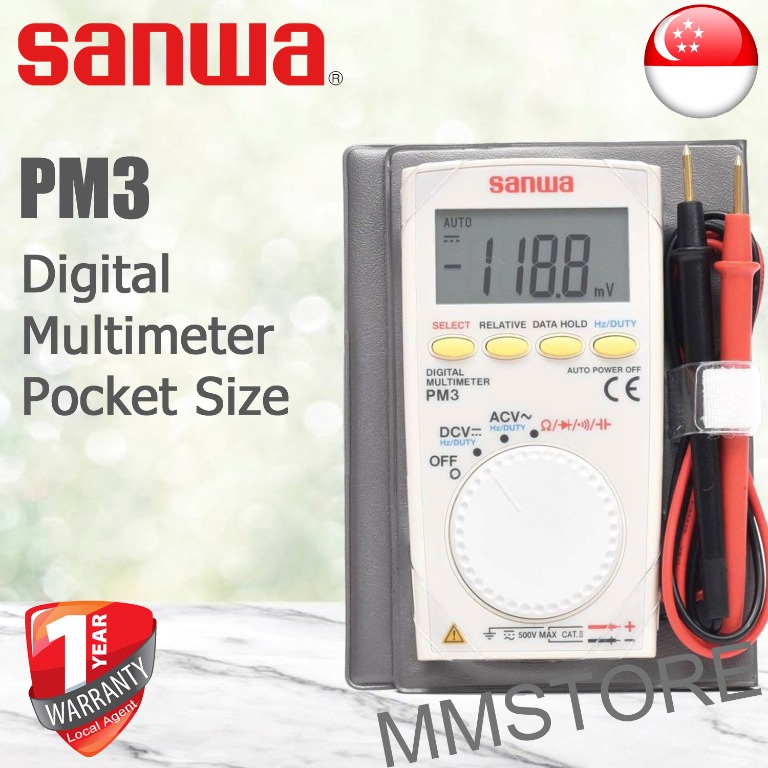 Sanwa Digital Multimeter PM3 (Pocket Size), Health & Nutrition, Health ...