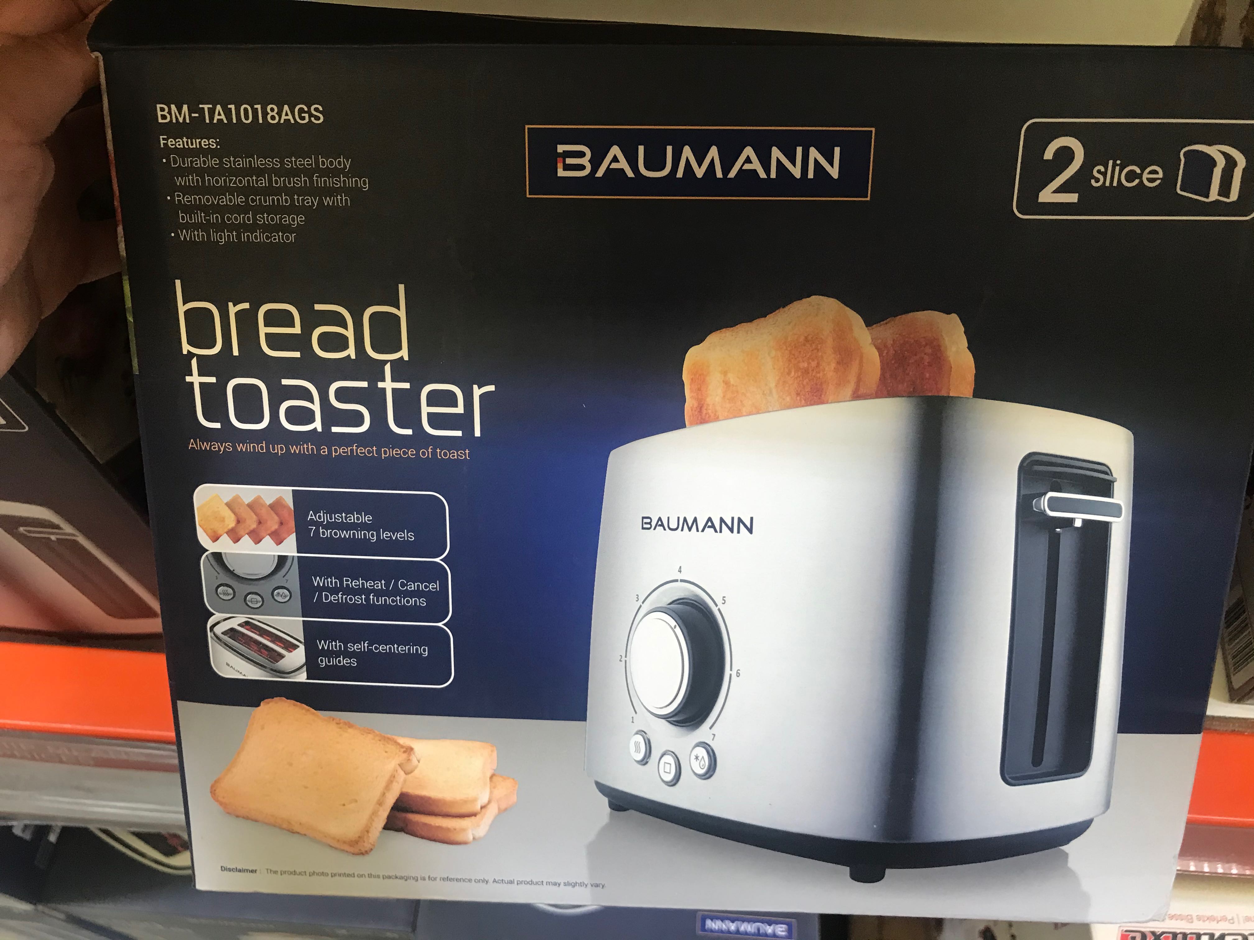 Baumann Bread Toaster 2 slice, TV & Home Appliances, Kitchen Appliances ...