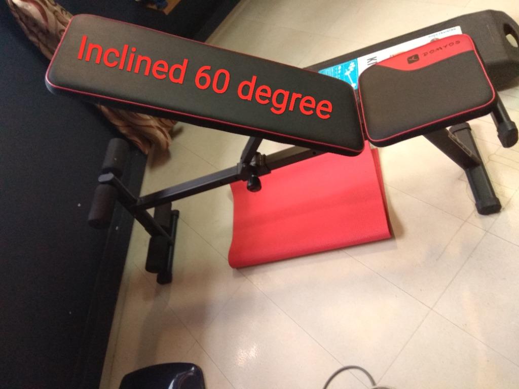 Bench and 50kg weights with free gym mat, Sports Equipment, Exercise ...