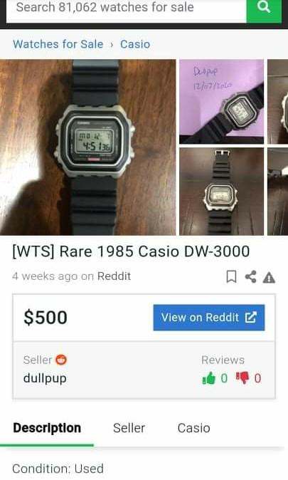 Casio Alarm Chrono DW-3000, Men's Fashion, Watches & Accessories ...