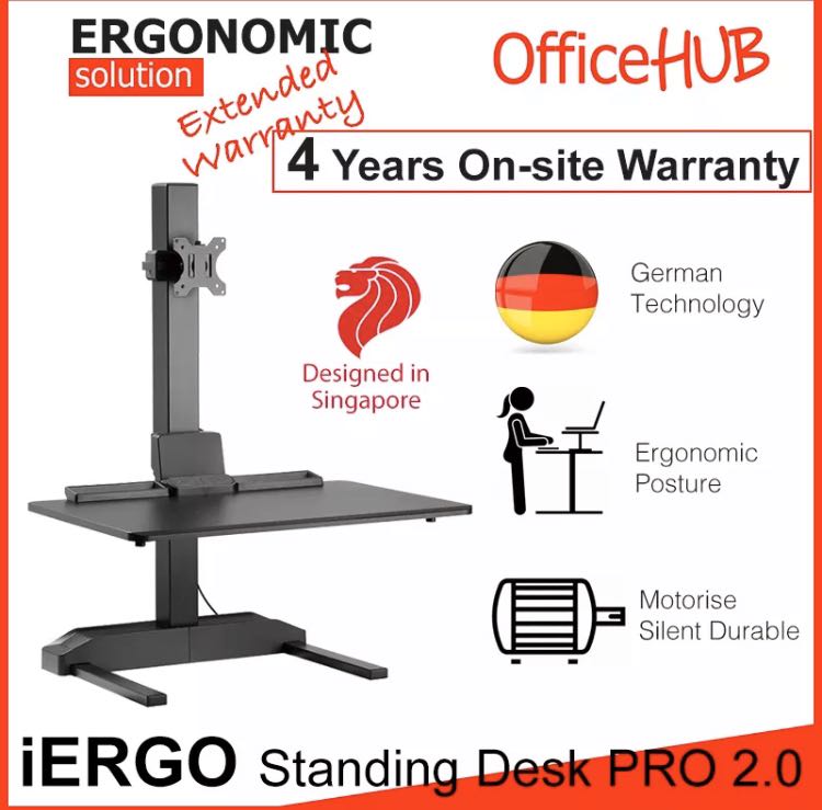 Electric Standing Desk Riser, adjustable height, sit stand work table ...