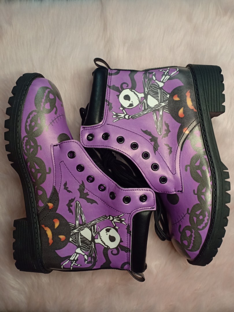 Jack Skellington Boots (Purple), Women's Fashion, Footwear, Boots on ...