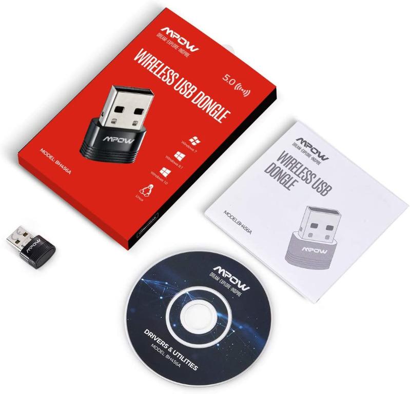 Mpow Bluetooth 5.0 USB Adapter for PC, Bluetooth Dongle Supports ...