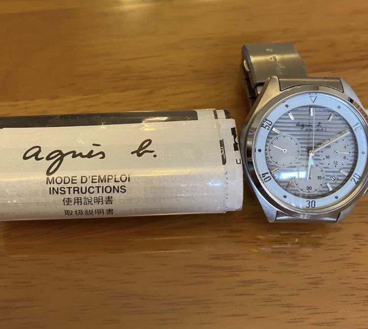 (New) Agnes B 鋼帶手錶 vintage stainless steel watch map agnis 地圖 銀女色 women ...