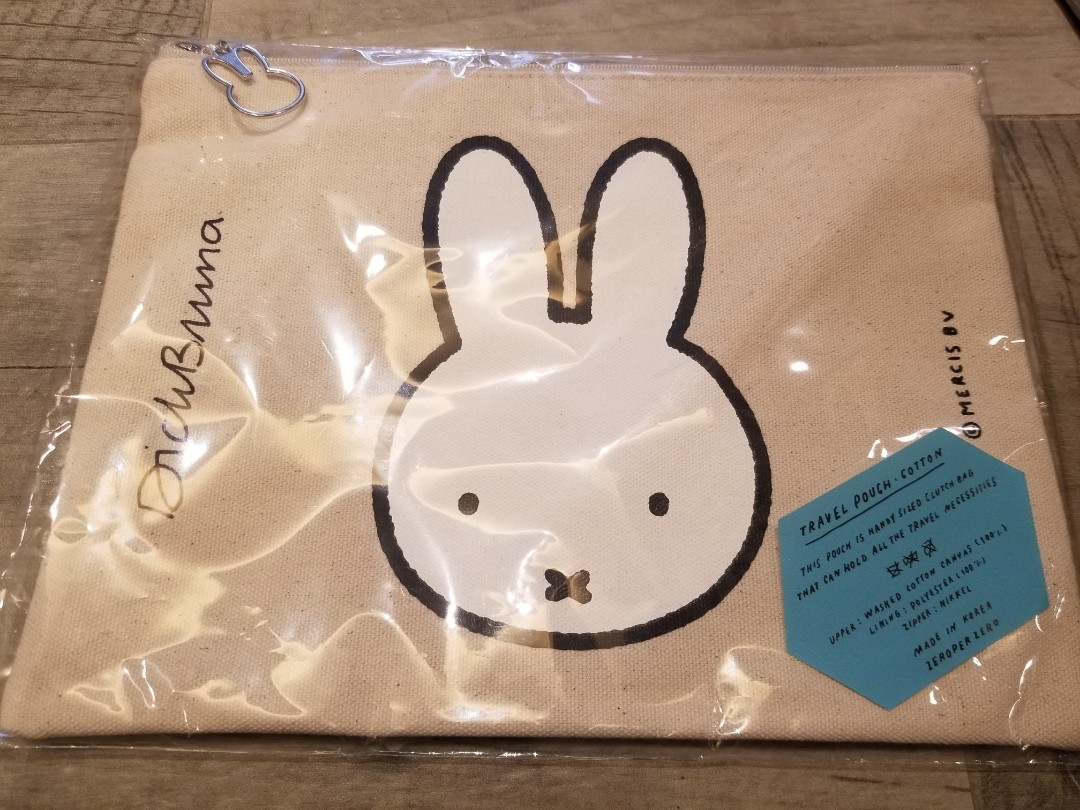 New) miffy x zero per zero 韓國 pouch, 女裝, 手袋及銀包, 多用途袋 - Carousell