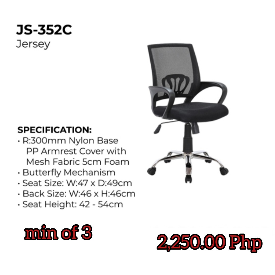 Office chair ( JS- 352C ), Furniture & Home Living, Furniture, Chairs ...