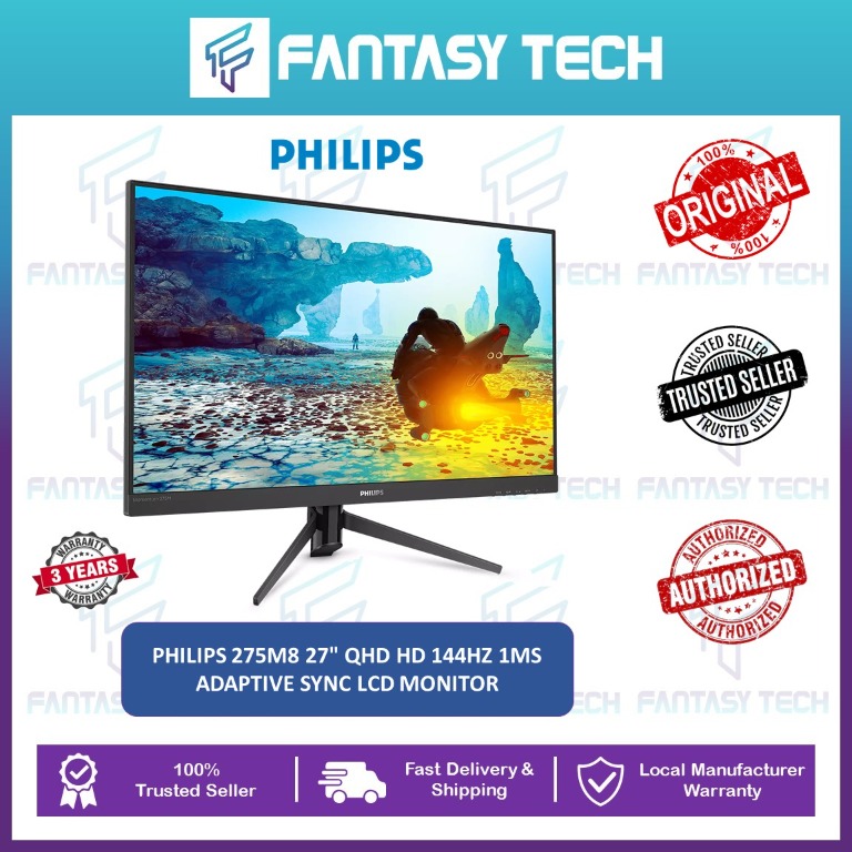 PHILIPS 275M8 27" QHD HD 144HZ 1MS ADAPTIVE SYNC LCD MONITOR, Computers ...