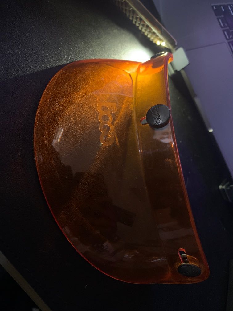 Rare classic Bogo visor peak beak. Clear Orange, Motorcycles ...