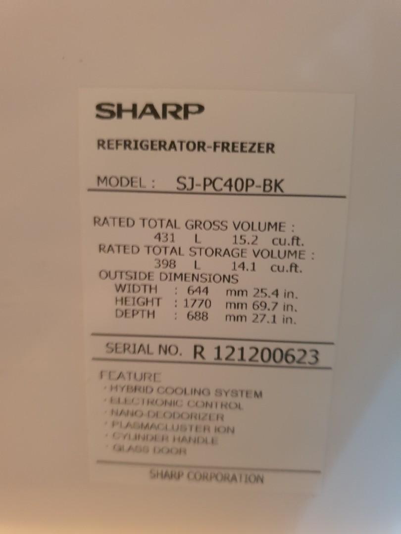 Sharp plasmacluster fridge, Home Appliances, Kitchenware on Carousell