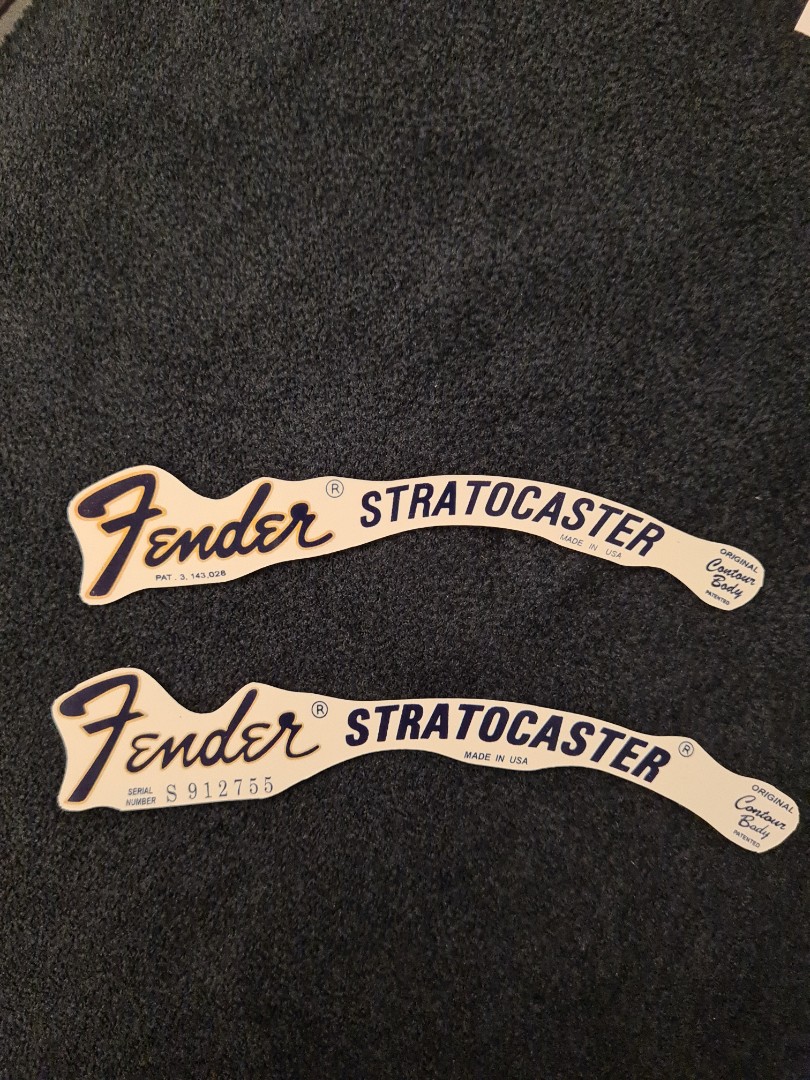 Updated - Fender Stratocaster decal, Hobbies & Toys, Music & Media ...