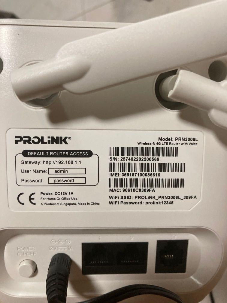 4G SIM card router prolink PRN3006L, Computers & Tech, Parts ...