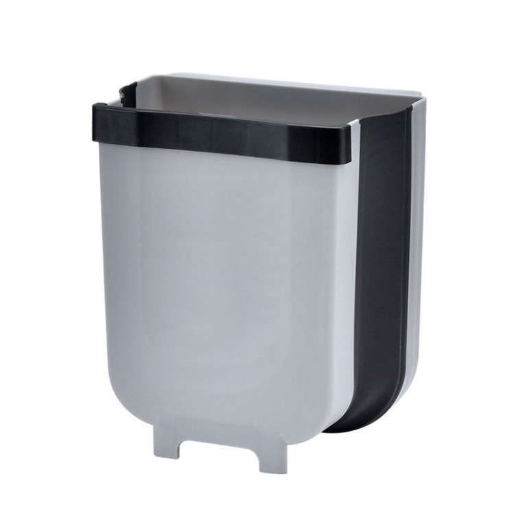 5L Wall Mounted Folding Waste Bin Kitchen Cabinet Door Hanging Trash ...