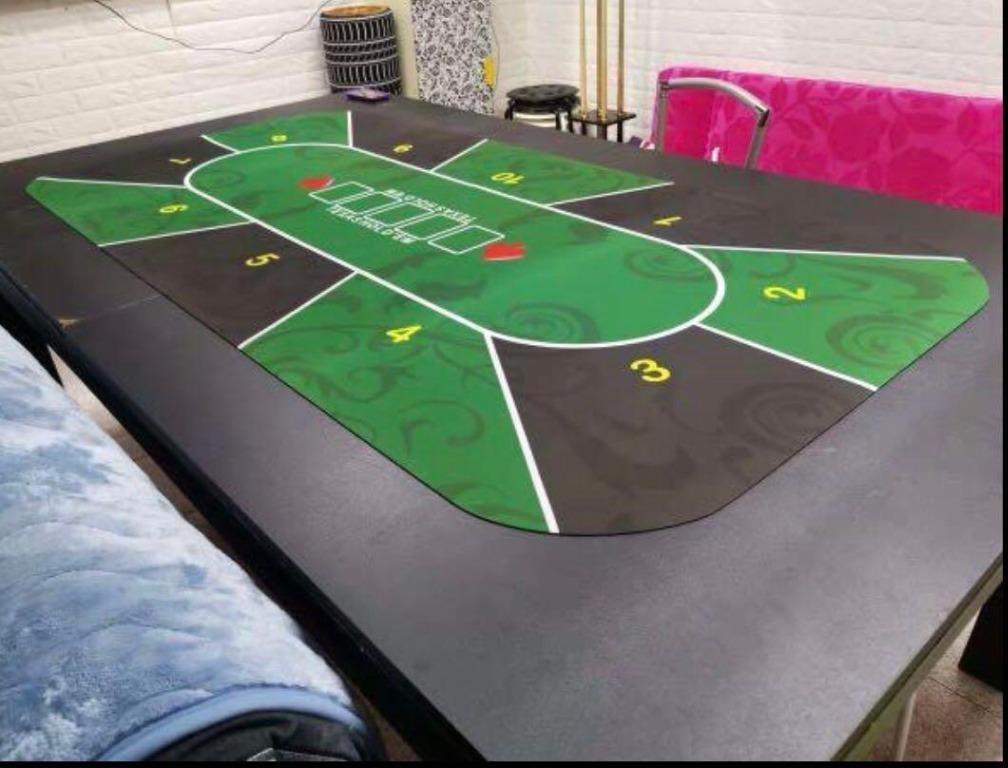 德州撲克墊 賭博檯墊 籌碼 桌上遊戲布 賭場專業撲克墊 Texas Hold'em Chips Poker Mat , 興趣及遊戲, 手作 ...